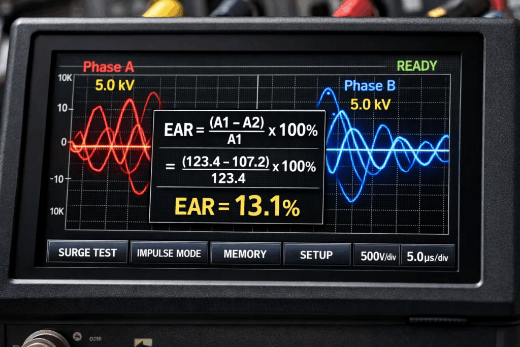 What is Error Area Ratio (EAR) in Surge Testing?