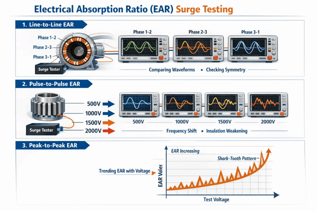 What is Error Area Ratio (EAR) in Surge Testing?